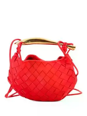 Bottega Veneta Intrecciato Nappa Mini Satchel Sardine Top Handle Bag - Red