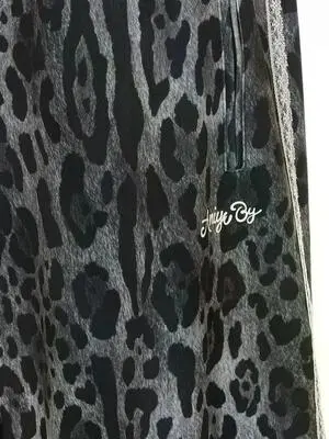 ANIYE BY Leopard-print Lace-trim Track Pants