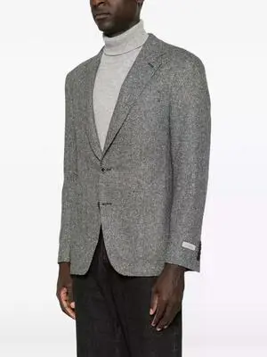 Canali Kei Herringbone Single-breasted Jacket