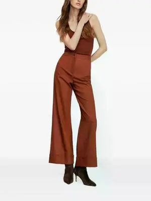Veronica Beard High-waisted Turn-up Trousers
