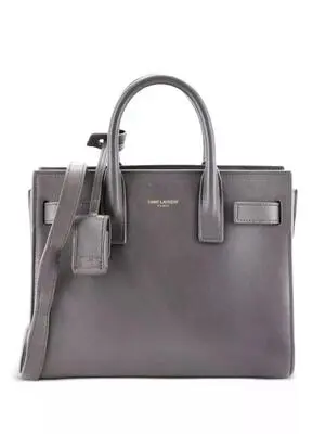 Saint Laurent Sac De Jour Nano Leather Tote Bag - Grey