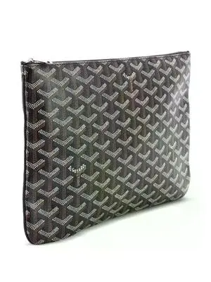 Goyard Senat Zip Coated Canvas Mm Pouch - Brown