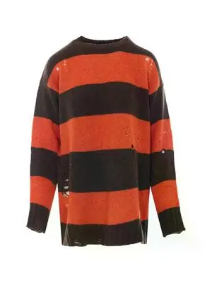 ANIYE BY Lilith Distressed-knit Sweater - Orange