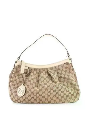 Gucci Sukey Gg Canvas With Leather Medium Hobo Bag - Neutrals
