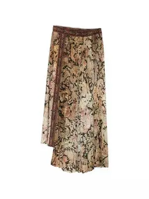 PIERRE-LOUIS MASCIA Floral-print Pleated Maxi Skirt - Neutrals