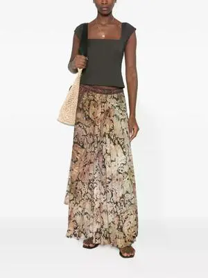 PIERRE-LOUIS MASCIA Floral-print Pleated Maxi Skirt