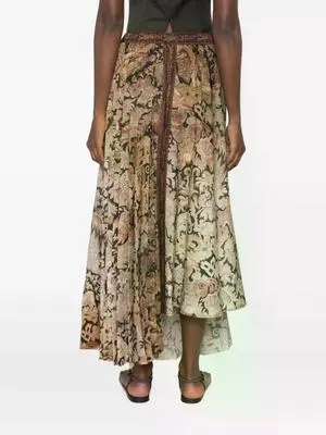 PIERRE-LOUIS MASCIA Floral-print Pleated Maxi Skirt