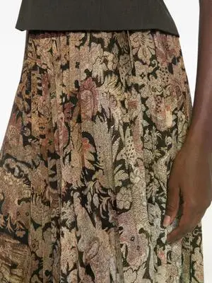 PIERRE-LOUIS MASCIA Floral-print Pleated Maxi Skirt - Neutrals