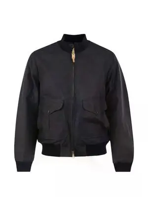 CECCARELLI Waxed Cotton Bomber Jacket - Black