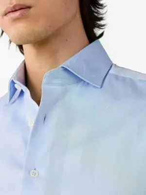 HACKETT LONDON Herringbone-design Knightsbridge-collar Shirt