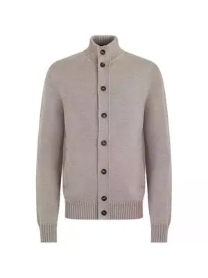 SLOWEAR High-neck Button-up Cardigan - Neutrals