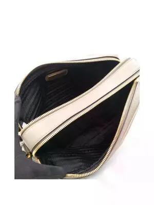 Prada 2010s Vitello Phenix Cross Body Bag - Grey