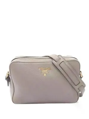 Prada Vitello Phenix Cross Body Bag - Grey