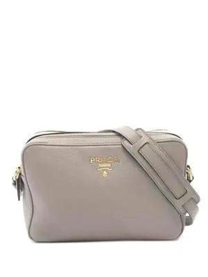 Prada Vitello Phenix Cross Body Bag - Grey