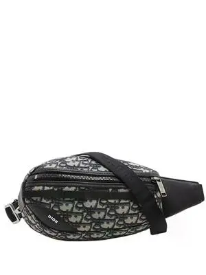Dior 2000-2026 Oblique Canvas Scarab Crossbody Bag - Blue