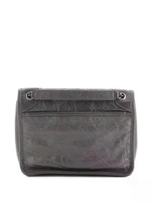 Saint Laurent Niki Chain Flap Bag Matelasse Chevron Leather Baby Shoulder Bag - Grey