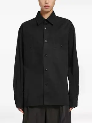LEMAIRE Two-pocket Shirt In Light Cotton Twill - Black
