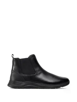 Geox Elasticated-panel Leather Boots - Black