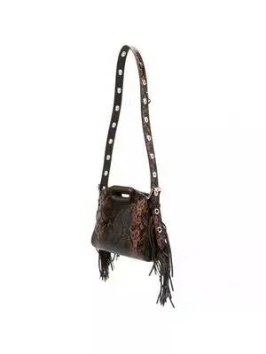 Maje Snake-effect Fringed Tote Bag