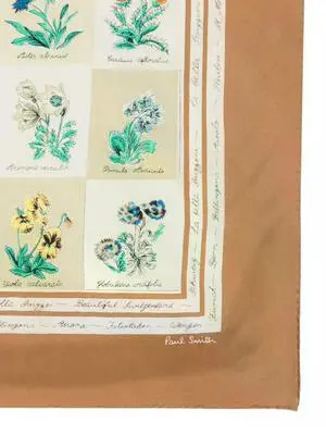 Paul Smith Floral-print Silk Scarf - Brown