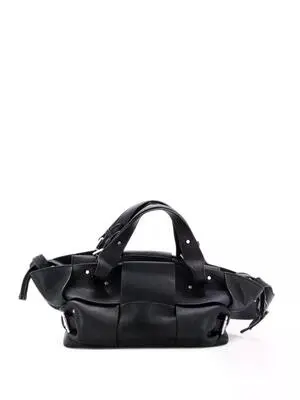 Bottega Veneta Arco Tool Bag Maxi Intrecciato Leather Satchel - Black