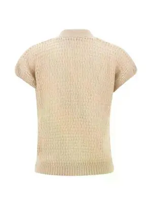 Eleventy Openwork-knit Sleeveless Cardigan