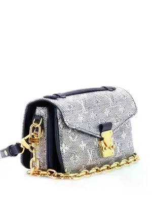 LOUIS VUITTON Pochette Metis Monoglam Jacquard Canvas East West Shoulder Bag - Blue