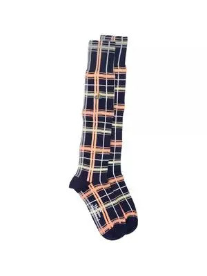 VIVIENNE WESTWOOD Check Orb-embroidered Socks - Blue