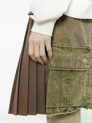 Mihara Yasuhiro Pleated Panelled Skirt