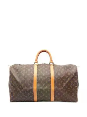 LOUIS VUITTON Monogram Keepall 55 Luggage - Brown