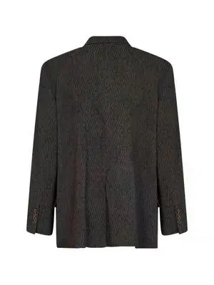 UMA WANG Chevron-pattern Single-breasted Blazer