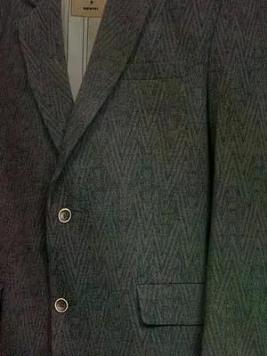 UMA WANG Chevron-pattern Single-breasted Blazer