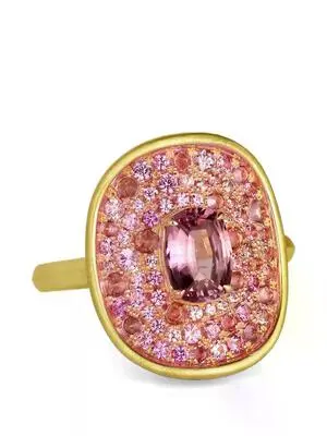 LEIGH MAXWELL Pink Sapphire Shield Ring - Gold