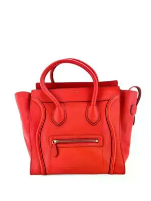 Celine Phantom Bag Grainy Leather Medium Tote Bag - Red