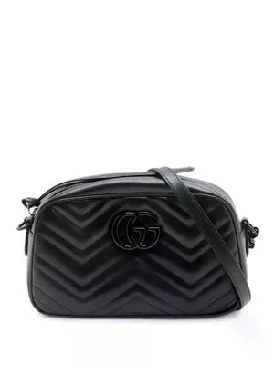 Gucci 2016-2026 Small Gg Marmont Matelasse Leather Crossbody Bag - Black