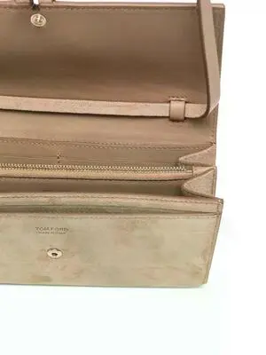 TOM FORD Suede Leather Kara Wallet On Strap - Neutrals