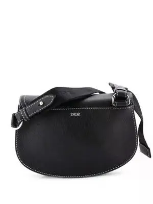 Dior Saddle Messenger Pouch Leather Crossbody Bag - Black