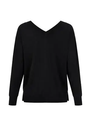 SOLOTRE V-neck Side-slit Sweater
