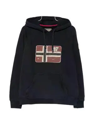 NAPAPIJRI B-archive Logo-patch Drawstring Hoodie - Blue