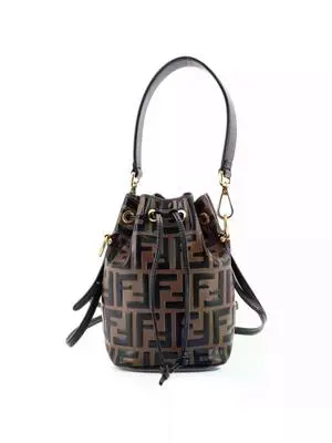 Fendi Mon Tresor Zucca Embossed Leather Mini Bucket Bag