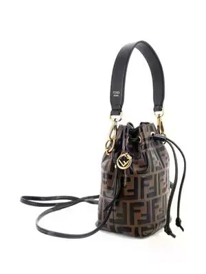 Fendi Mon Tresor Zucca Embossed Leather Mini Bucket Bag