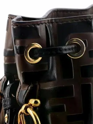 Fendi Mon Tresor Zucca Embossed Leather Mini Bucket Bag