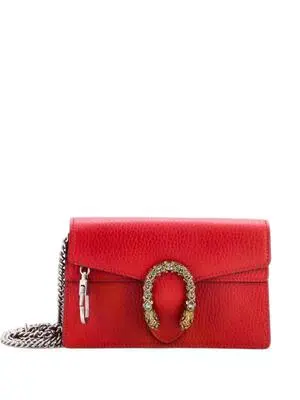 Gucci Dionysus Bag Leather Super Mini Clutch Bag - Red