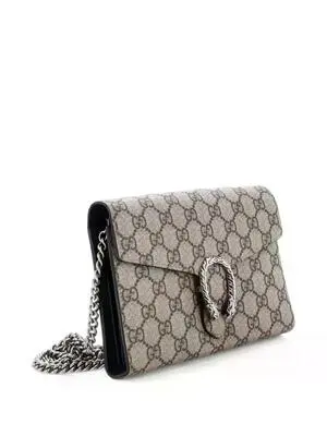 Gucci Dionysus Chain Wallet Gg Coated Canvas Small Cross Body Bag - Brown