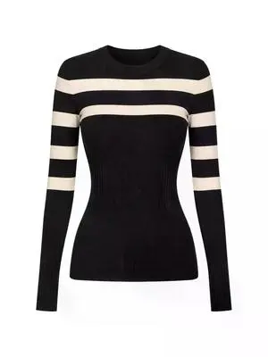 Patrizia Pepe Striped Long-sleeve Top - Black