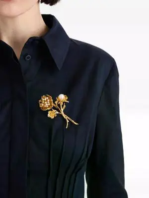 Oscar De La Renta Bouquet Pearl-embellished Brooch