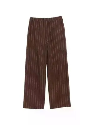 ALYSI Pinstriped Elasticated-waist Trousers - Brown