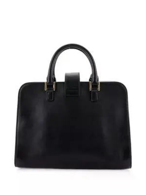 Saint Laurent Monogram Cabas Leather Baby Satchel - Black