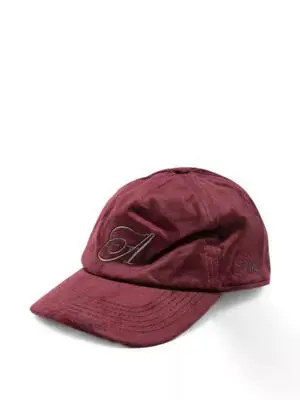 AUTRY Logo-embroidered Velvet Baseball Cap - Red