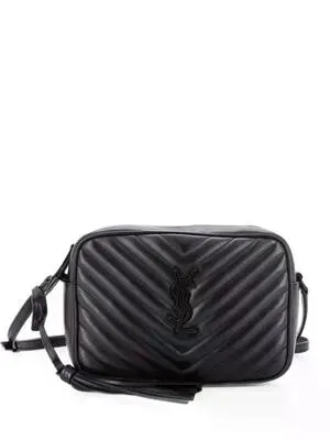 Saint Laurent Lou Camera Bag Matelasse Chevron Leather Small Crossbody Bag - Black